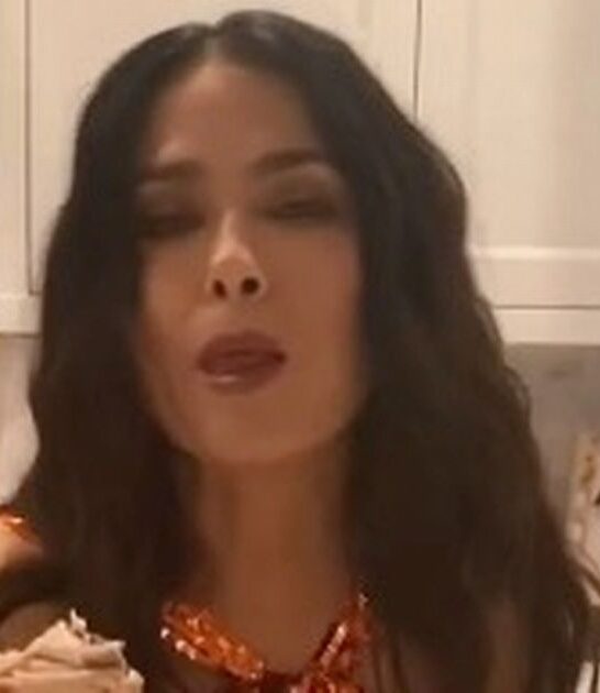 Salma Hayek Unzips A Plunging Dress To Showcase Her Hourglass Figure In