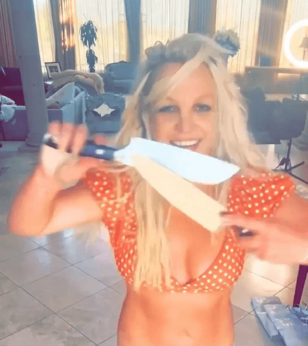 With yet another knife dancing video, Britney Spears has worried her fans With yet another knife dancing video, Britney Spears has worried her fans